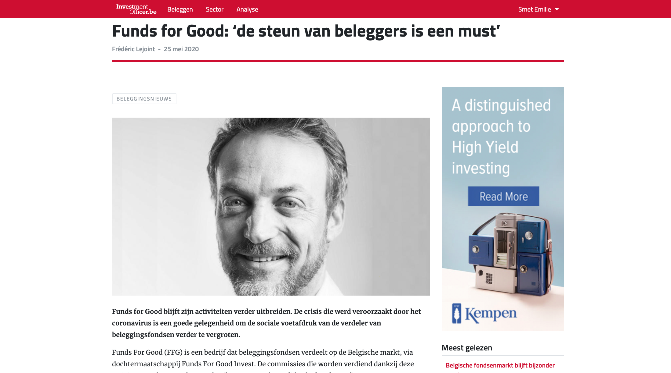 Funds for Good continue d’étendre son spectre d’activités - Funds For Good